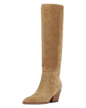 MARC FISHER LTD. Tarrie Wide Calf Boots - Medium Natural