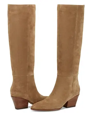 MARC FISHER LTD. Tarrie Wide Calf Boots - Medium Natural