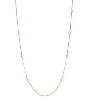 Roberto Coin 18k Yellow Gold Pearl Station Necklace - White/gold