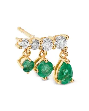 Bloomingdale'S Emerald And Diamond Drop Earrings In 14k Yellow Gold