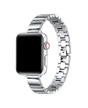 POSH TECH Soleil Rhinestone Stainless Steel Band For Apple Watch - Silver