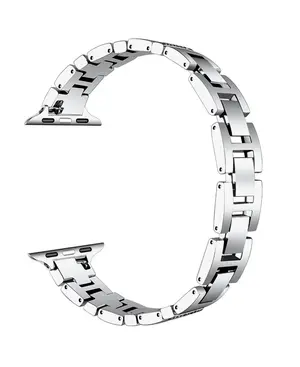 POSH TECH Soleil Rhinestone Stainless Steel Band For Apple Watch - Silver