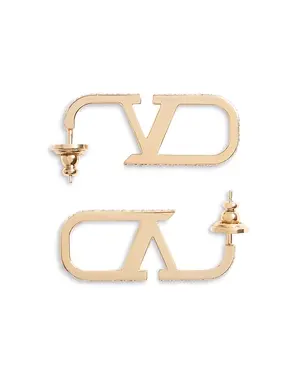 Valentino Garavani Swarovski Crystal Logo Drop Earrings, 1.4l - Gold