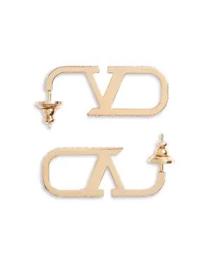 Valentino Garavani Crystal Logo Drop Earrings