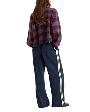 Good American The Track Pant Mid Rise Pull On Jeans