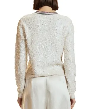 Cynthia Rowley Sequin Crewneck Sweater