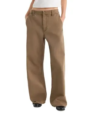 Good American Low Slung Baggy Trousers - Tea Bark