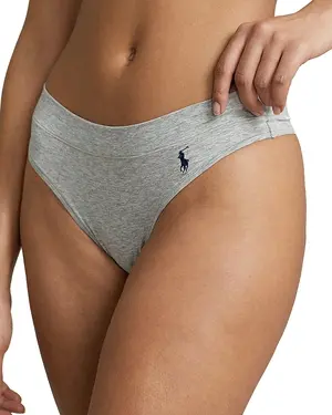 Polo Ralph Lauren Embroidered Thong - Heather Grey