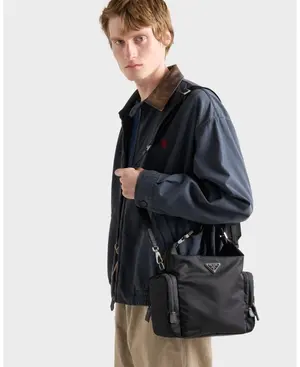 Prada Re-nylon And Saffiano Leather Shoulder Bag
