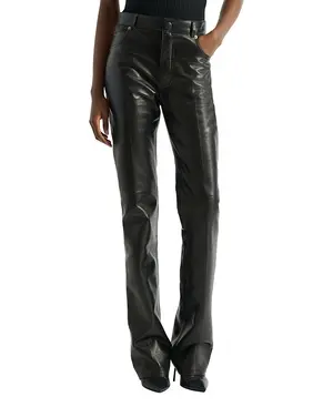 Balmain Leather High-waisted Trousers - Black