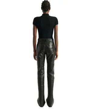 Balmain Leather High-waisted Trousers