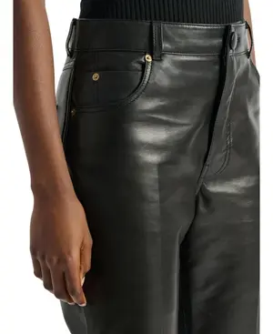 Balmain Leather High-waisted Trousers