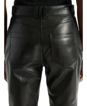 Balmain Leather High-waisted Trousers