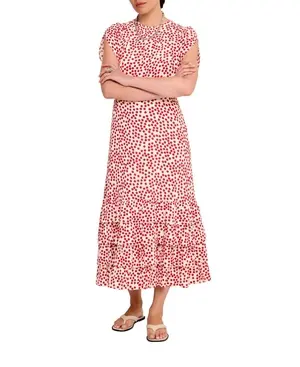 Mint Velvet Polka Dot Ruffle Hem Midi Dress
