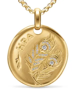 David Yurman Hera Medallion Amulet In 18k Yellow With Diamonds - Gold