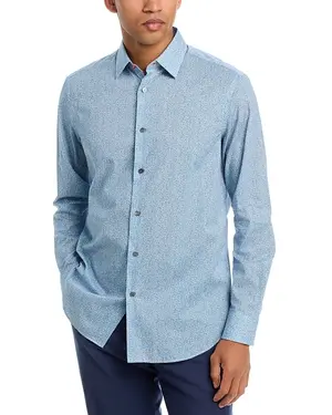 Paul Smith Leaf Print Shirt - Light Blue