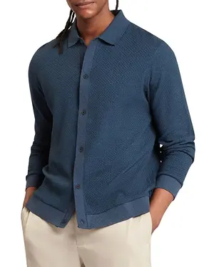 Ted Baker London Wilkes Regular Fit Long Sleeve Polo Shirt - Mid Navy