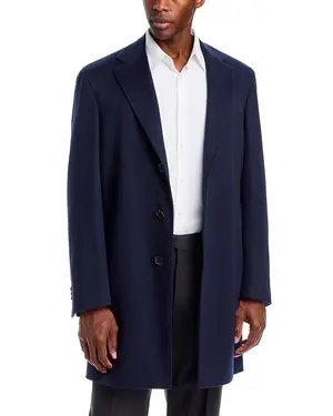 Canali Kei Quilted Interior Topcoat Navy