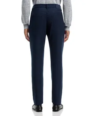 Canali Regular Fit Flannel Five Pocket Trousers - Navy