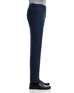 Canali Regular Fit Flannel Five Pocket Trousers - Navy