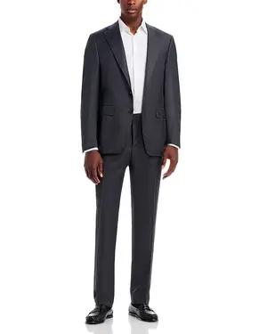 Canali Capri Impeccabile Super 130's Wool Ticweave Slim Fit Suit - Charcoal