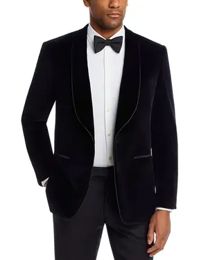 Canali Sienna Velvet Shawl Tuxedo Jacket - Black