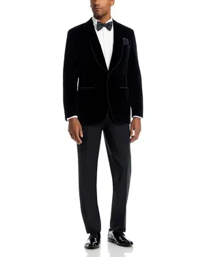 Canali Sienna Velvet Shawl Tuxedo Jacket - Black