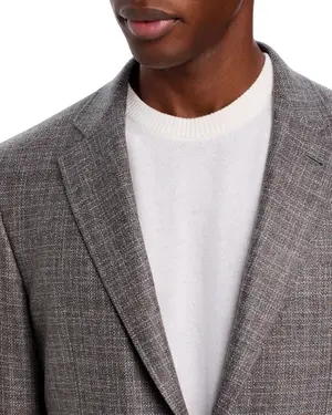 Canali Kei Textured Solid Trim Fit Sport Coat