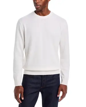 Canali Wool & Cashmere Crewneck Sweater - White