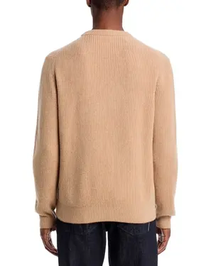 Canali Wool & Cashmere Ribbed Knit Crew Sweater