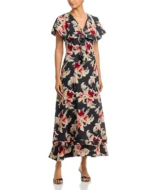 Cinq À Sept Floral Print Maxi Dress