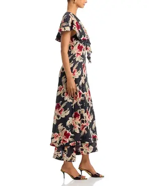 Cinq À Sept Floral Print Maxi Dress