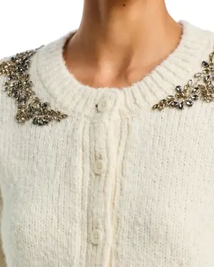 Cinq À Sept Crystal Lace Millicent Cardigan Sweater