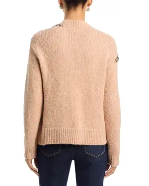 Cinq À Sept Crystal Embellished Knit Sweater