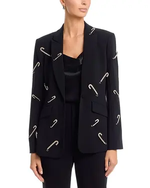 Cinq À Sept Embellished Safety Pin Blazer