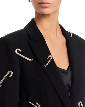 Cinq À Sept Embellished Safety Pin Blazer