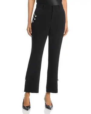 Cinq À Sept Kerry Rhinestone Pin Cropped Pants - Black