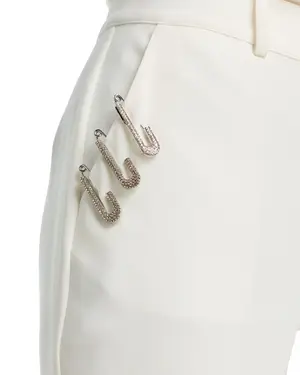Cinq À Sept Kerry Rhinestone Pin Cropped Pants - Ivory