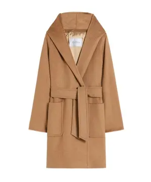 Max Mara Rialto Hooded Belted Coat - Camel