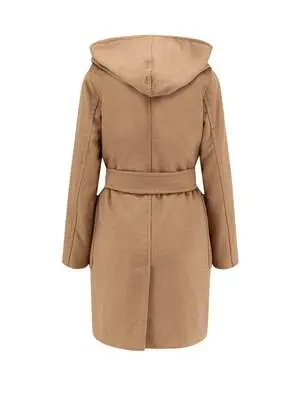 Max Mara Rialto Hooded Belted Coat - Camel