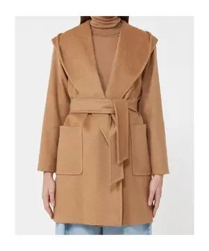 Max Mara Rialto Hooded Belted Coat - Camel