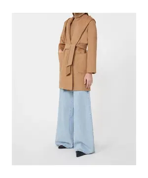 Max Mara Rialto Hooded Belted Coat - Camel