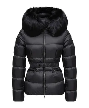 Moncler Boed Down Jacket With Fur Hood - Black