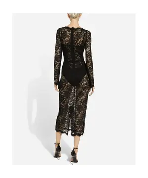 Dolce & Gabbana Floral Lace Midi Dress