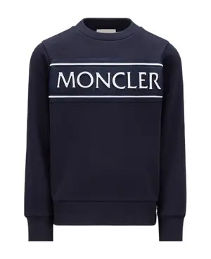 Moncler Logo-printed Crewneck Sweatshirt - Midnight Blue