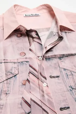 Acne Studios Buttoned Curved Hem Shirt - Pink