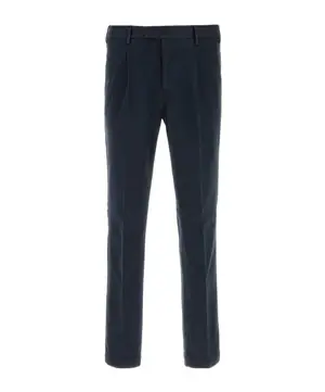 PT TORINO Tailored Trousers With Belt Loops - Navy Blue