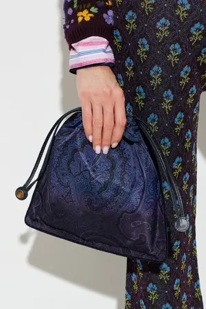 Etro Patterned Clutch - Navy Blue