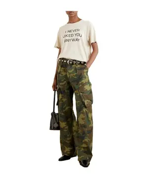 R13 Printed Cotton-canvas Barrel-leg Cargo Pants
