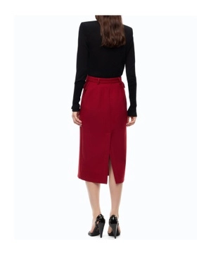 Pinko Belted Slit-detail Midi Skirt